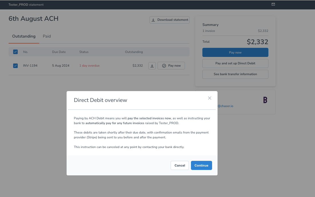 Set up Direct Debit (BACs, BECs, ACH and SEPA)