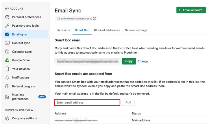 Log emails in Pipedrive
