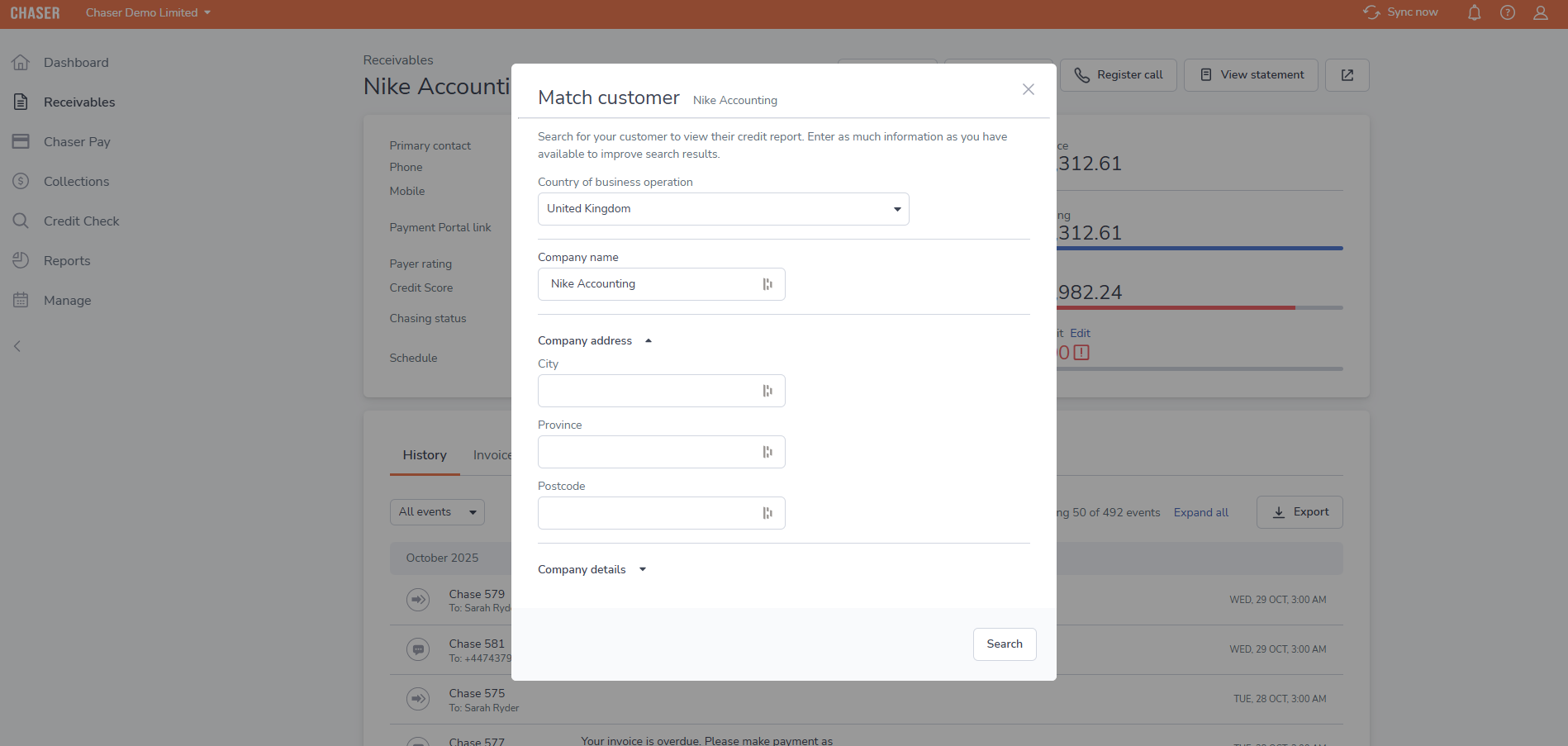 Set up credit checking