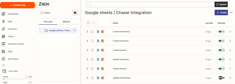 How to connect Chaser with Zapier using spreadsheets