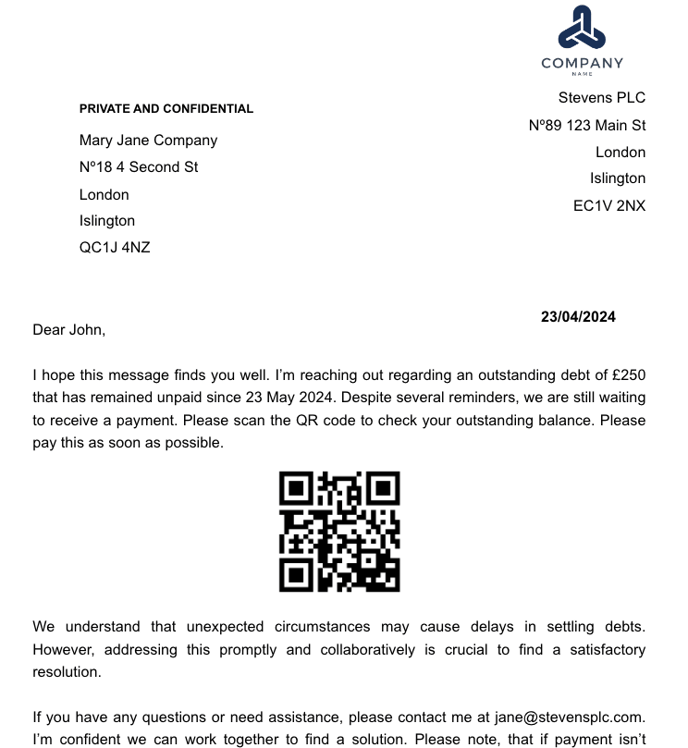 Send a letter using Chaser