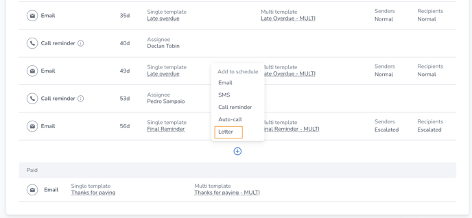 Send a letter using Chaser